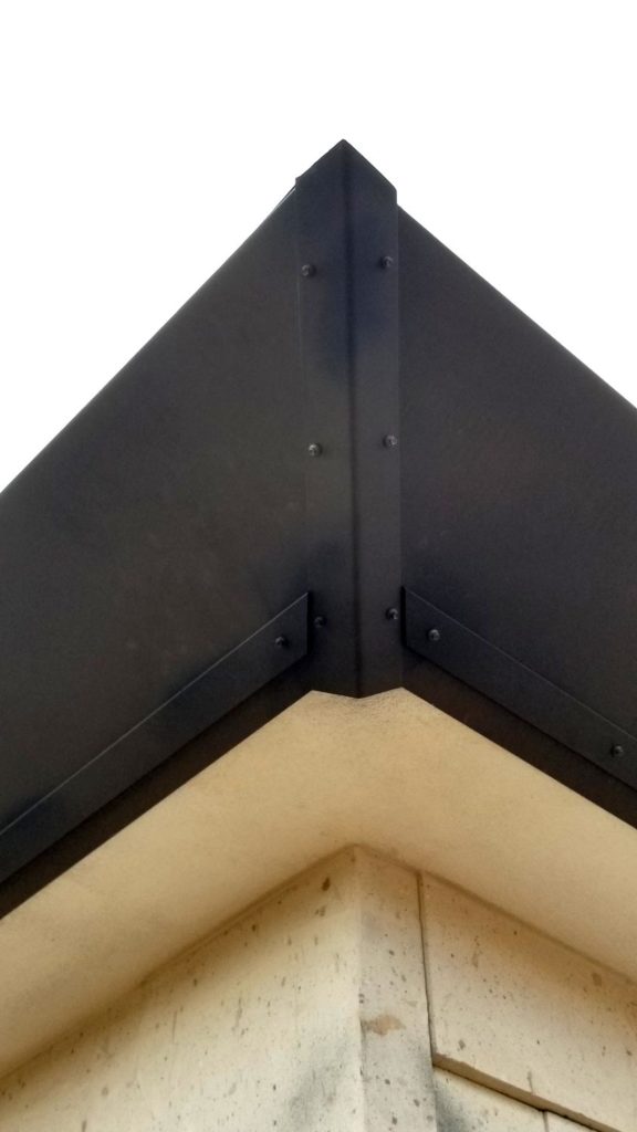 RH Iron Fab Shop Steel Fascia Corner Detail | RH Iron Fab Shop